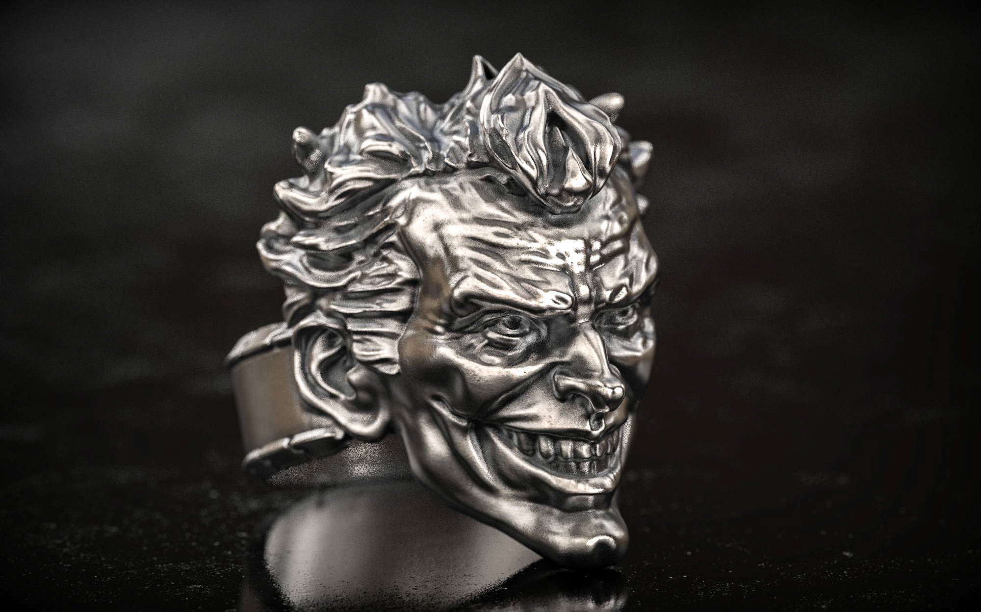Crazy Joker Ring, Movie Ring, Joker Art, Movie Jewelry, Man Ring, 3d ...