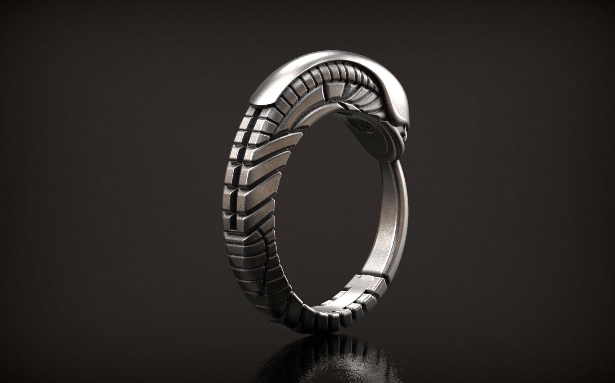 H.R. Giger Inspired Alien Newborn Ring Stylized Alien - Etsy UK