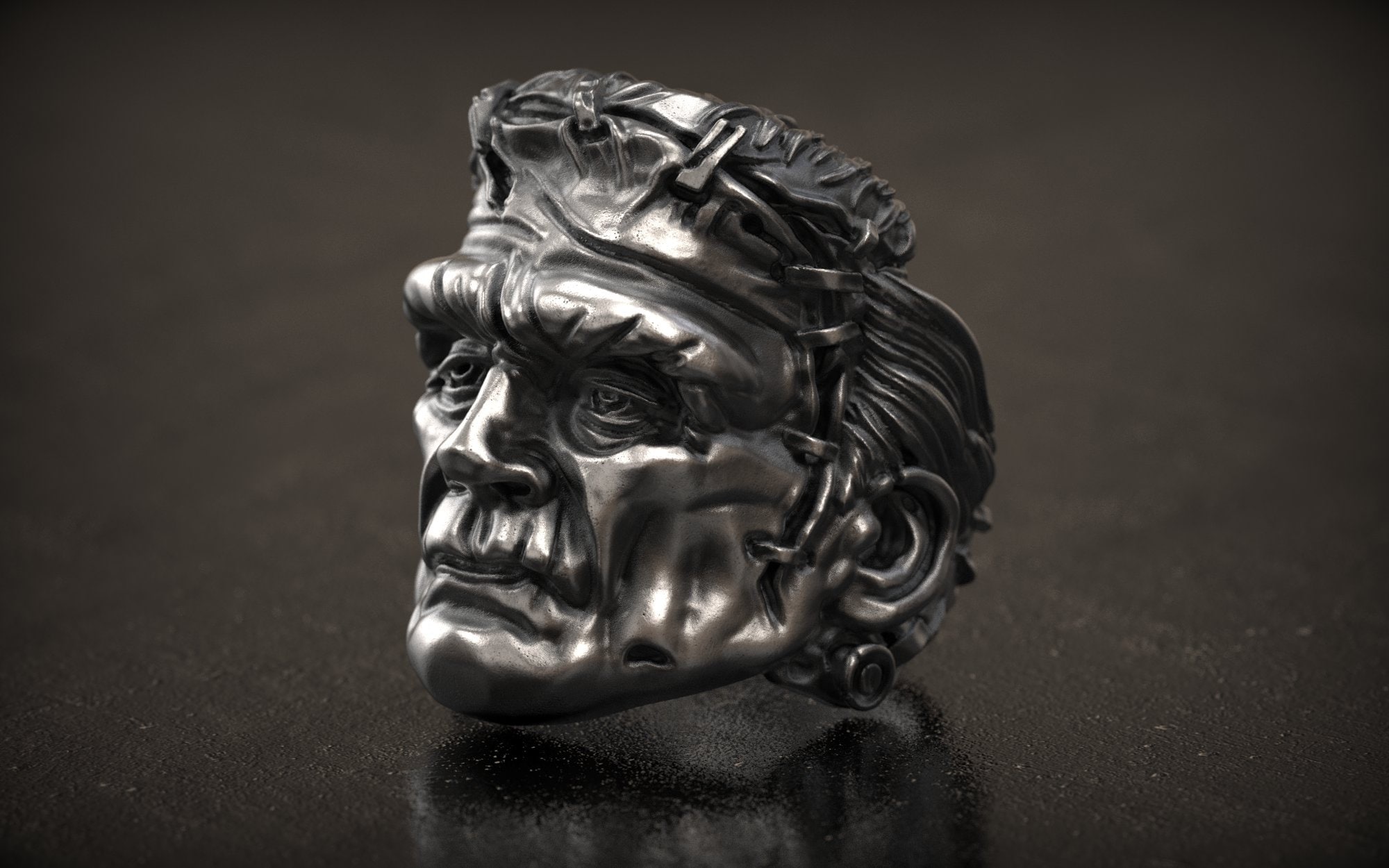Frankenstein Horror Ring, Mens Gift, Frankenstein Jewelry, Halloween ...