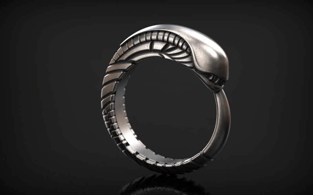 H.R. Giger Inspired , Alien Newborn Ring , Stylized Alien, Chestburster ...