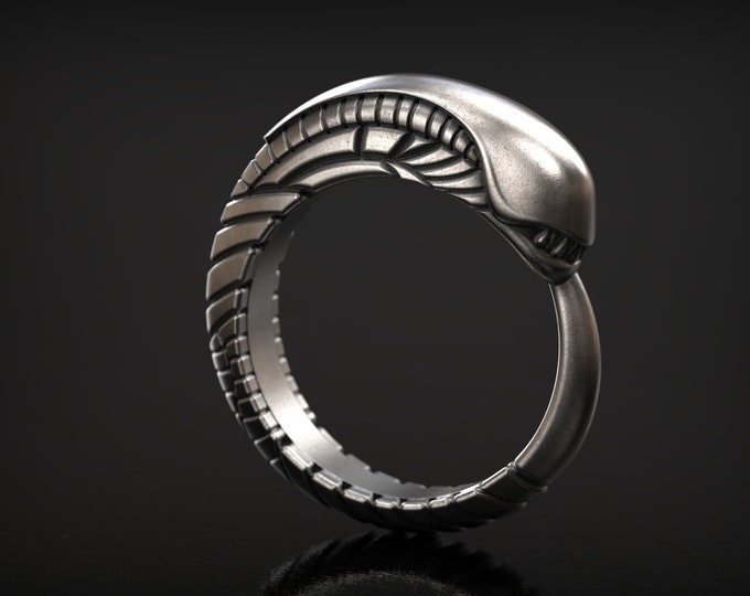 H.R. Giger Inspired , Alien Newborn Ring , Stylized Alien, Chestburster ...