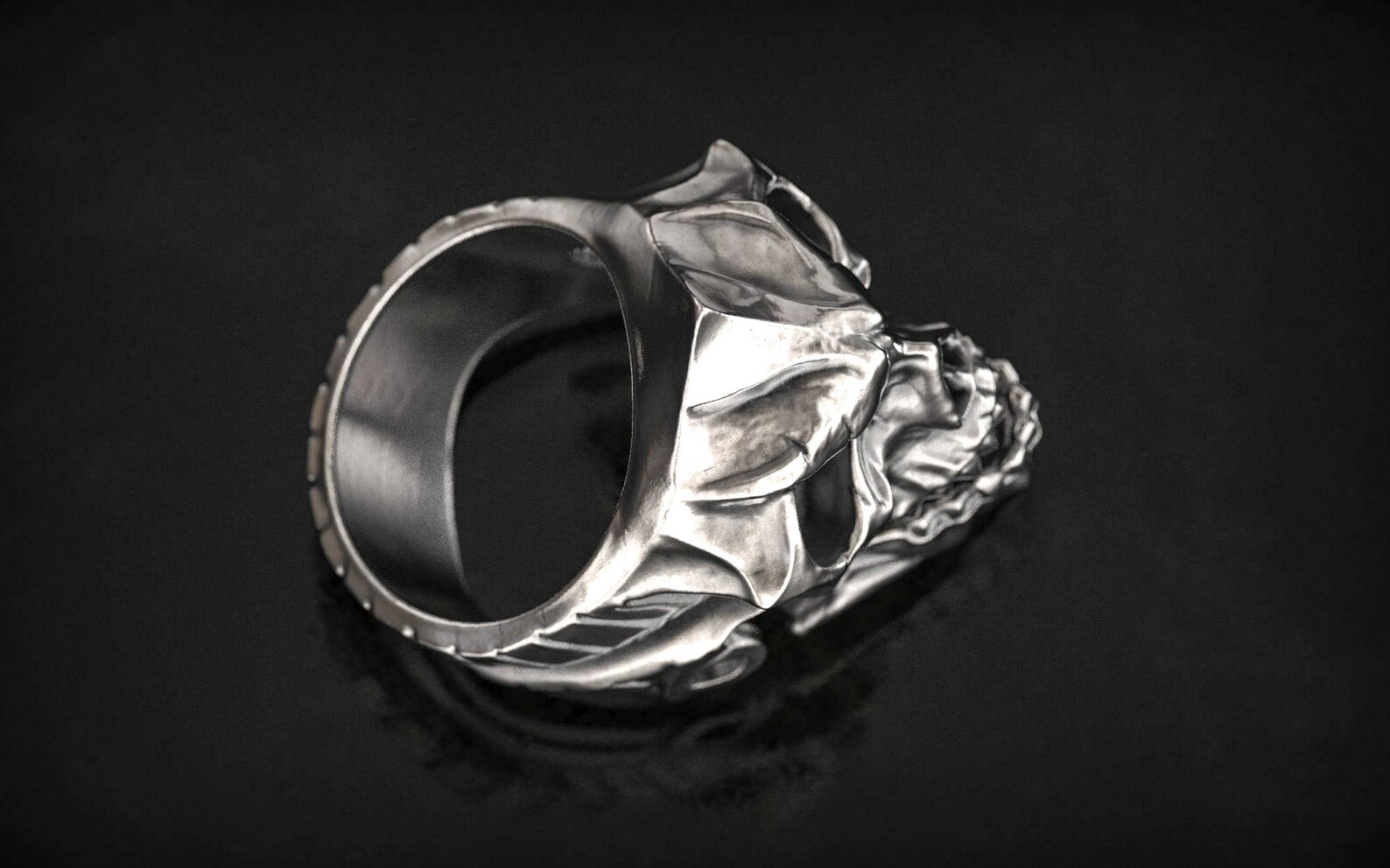 Evil Skull Ring, Old Skull Ring, Demon Skull, Biker Ring, Mans Ring ...