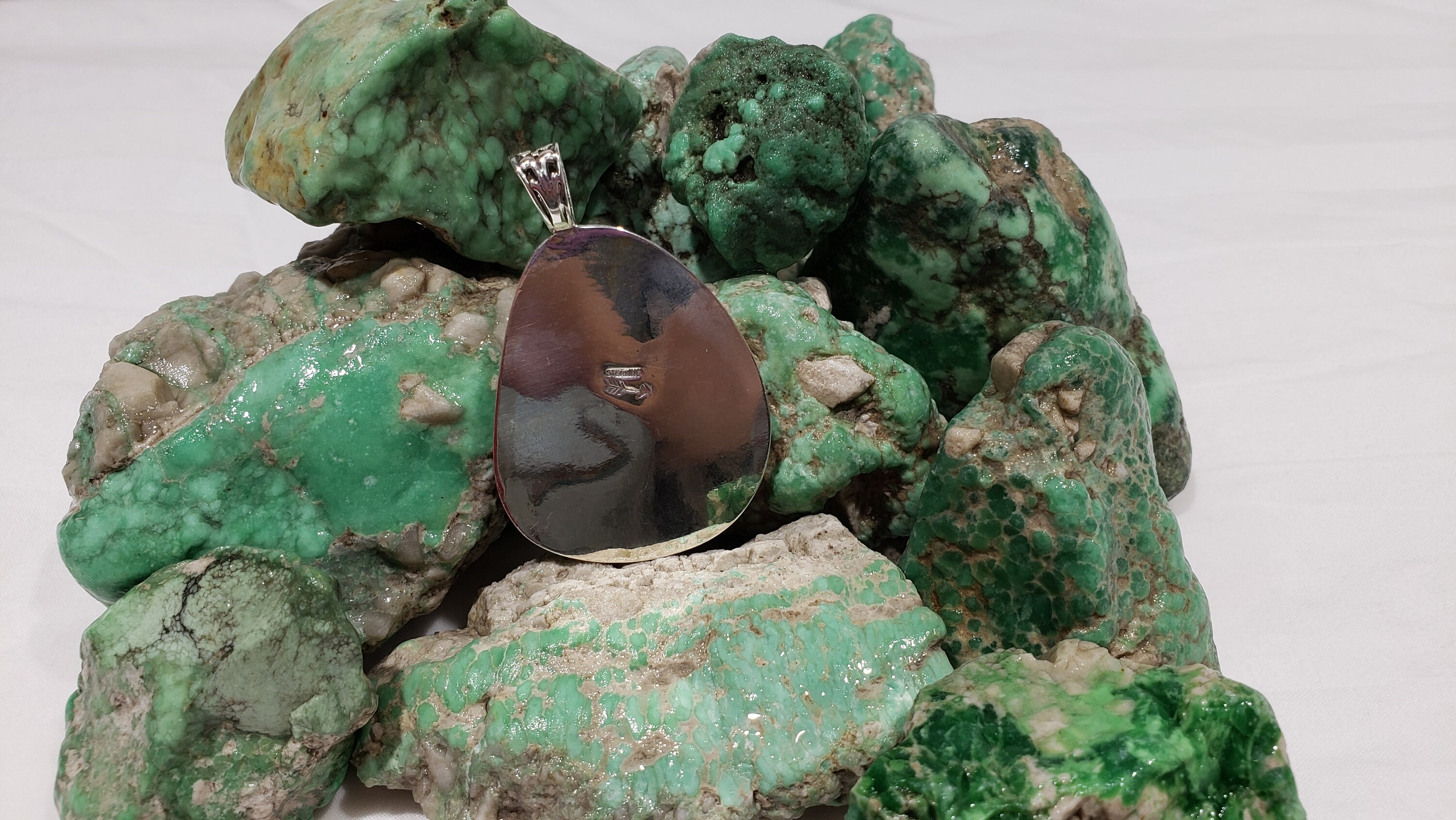 Handmade Lucin Utah Variscite Statement Pendant - Etsy