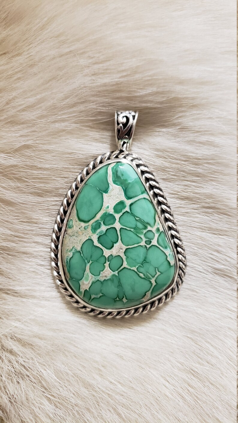 Handmade Lucin Utah Variscite Statement Pendant - Etsy