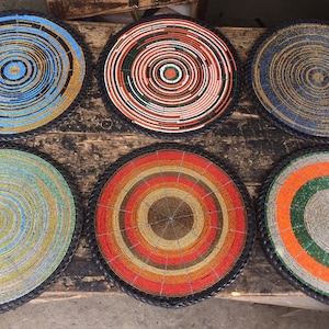 ON SALE Table Mats,coasters, Beaded Leather Table Mat, Leather Mat ...