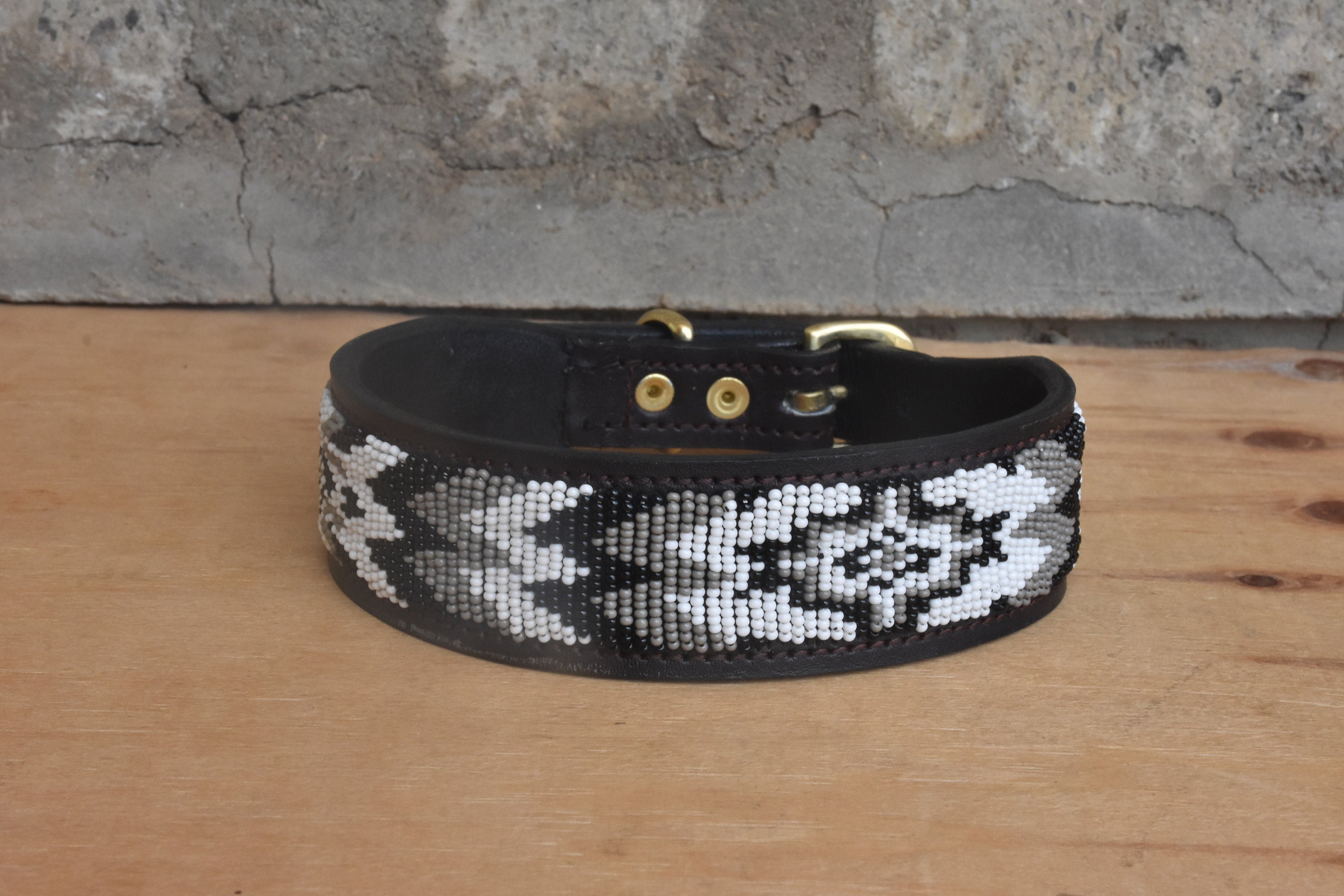 Leather Dog Collar African Beaded Dog Collar Maasai Dog | Etsy