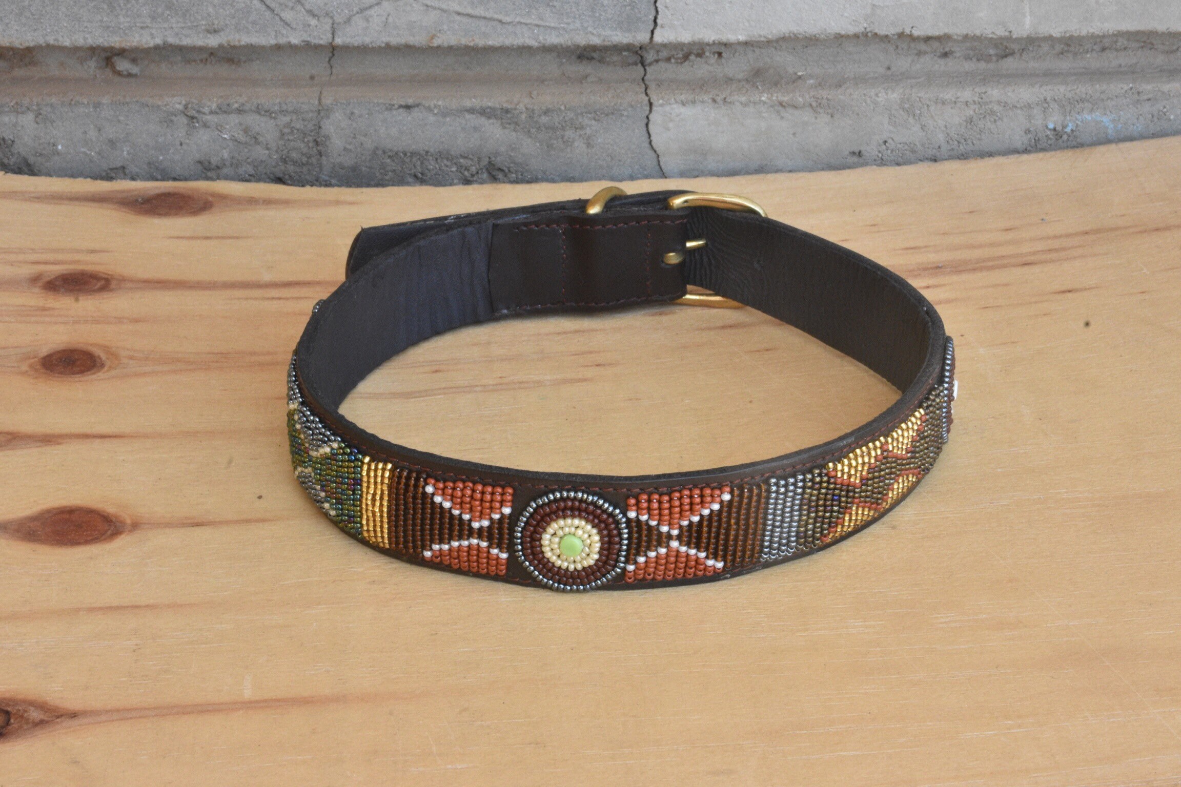 African Beaded Leather Dog Collar Maasai Handmade Dog Collar | Etsy