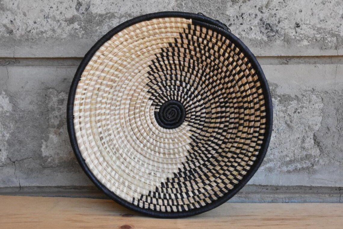 Handwoven Wall Basket Decor African Woven Wall Hanging Boho - Etsy