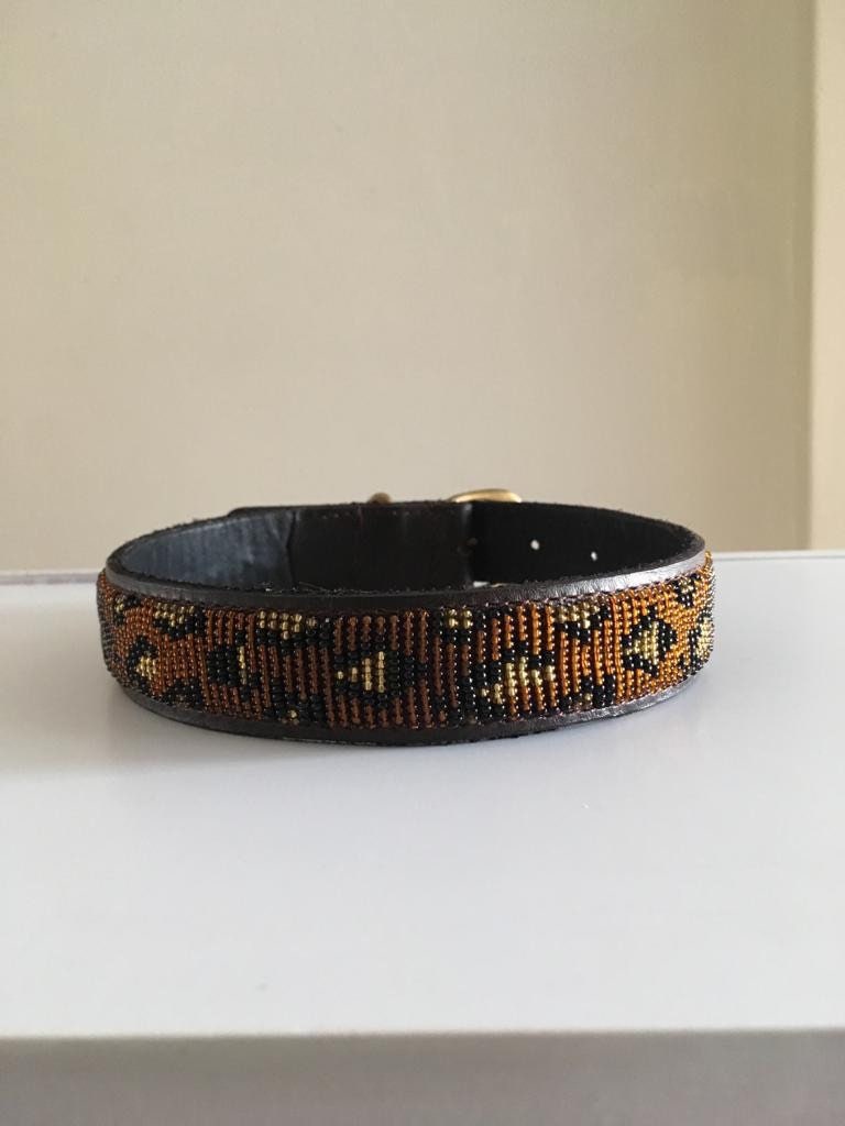 Leather Dog Collar African Beaded Dog Collar Maasai Dog | Etsy