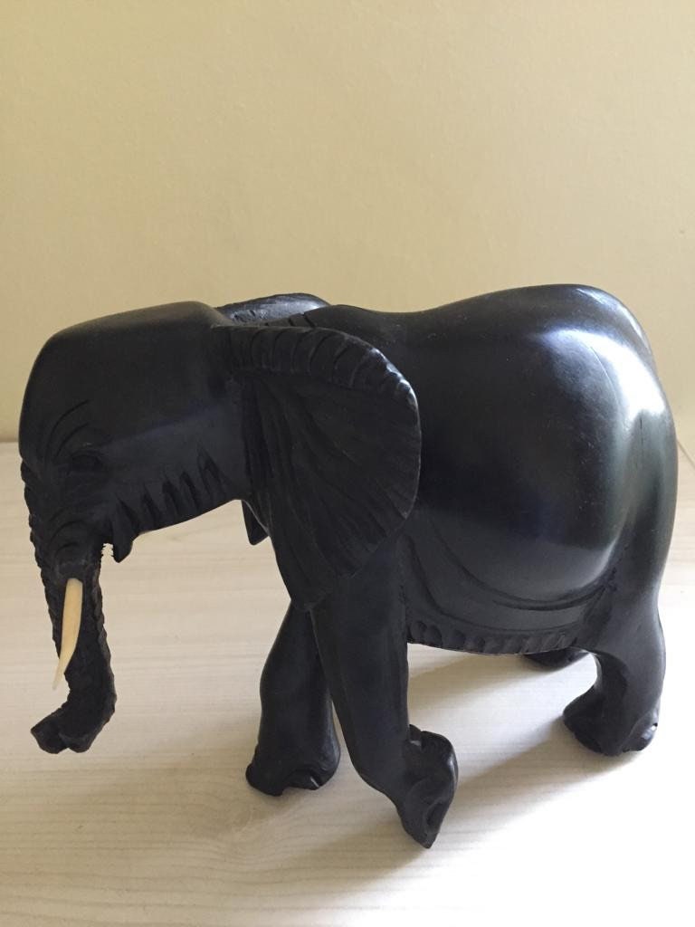 ON SALE Elephant Wood Carving African Elephant Statue Hand - Etsy