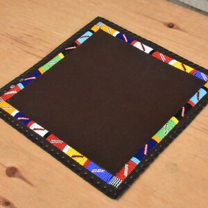 ON SALE Table Mat, Beaded Leather Table Mat, Leather Mat, African ...