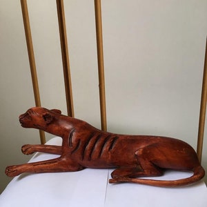 ON SALE African Wooden Lioness Carving| Handcrafted Lioness Carving ...