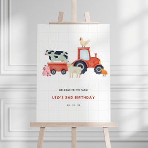 Editable Farm Birthday Welcome Sign, Barn Party, Farm Animals, Barnyard ...