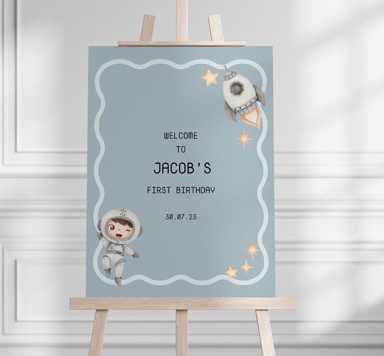 Editable, Outer Space Birthday Welcome Sign, Galaxy, 1st Birthday Boy ...