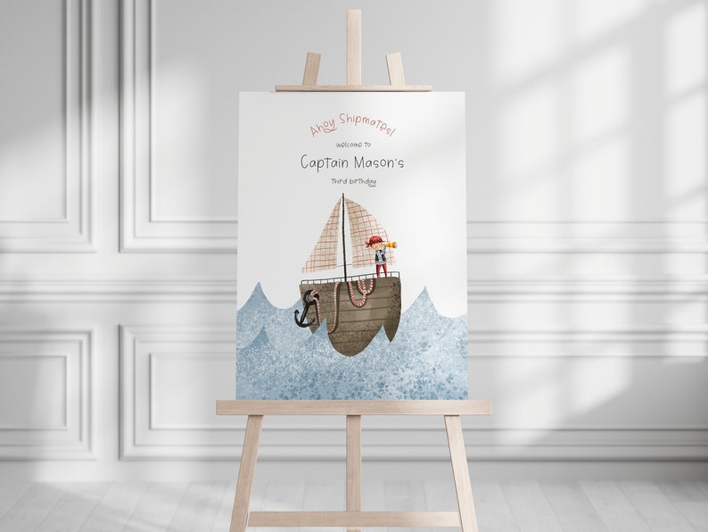 Editable Pirate Birthday Welcome Sign Template Pirate - Etsy