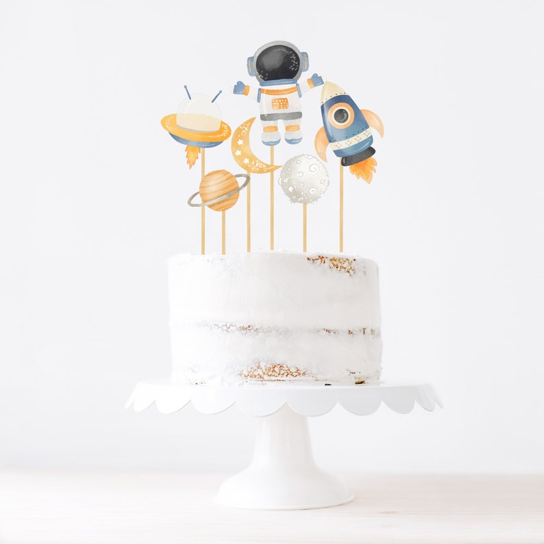 Printable Outer Space Cake Topper Birthday Party Cake Decor - Etsy