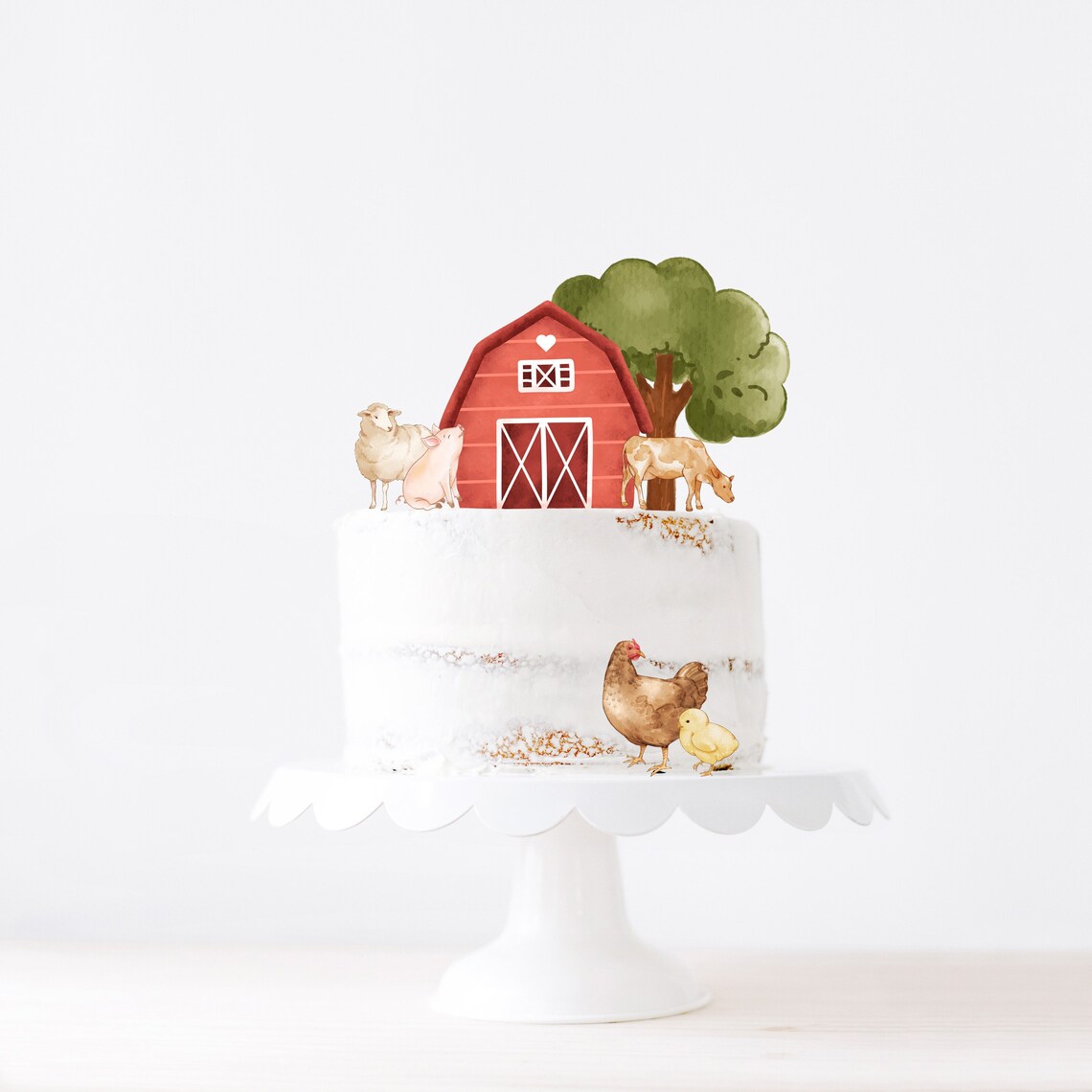 Printable Farm Birthday Cake Topper, Farm Animals Party, Instant Cake ...