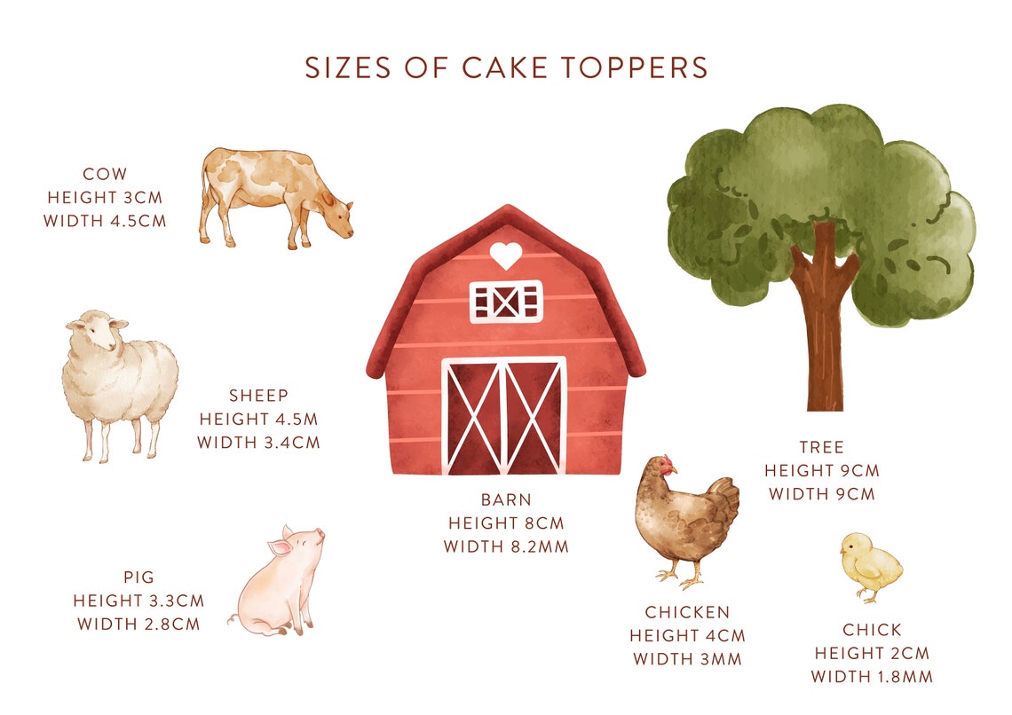 Printable Farm Birthday Cake Topper, Farm Animals Party, Instant Cake ...