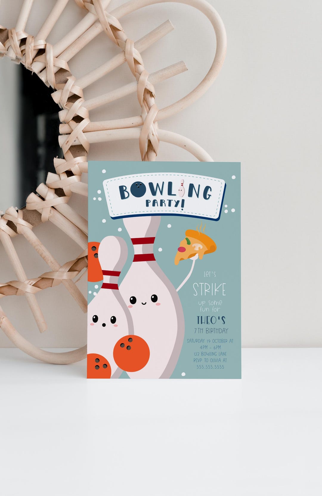 Editable Bowling Birthday Invitation, Strike up Some Fun Bowling Party ...