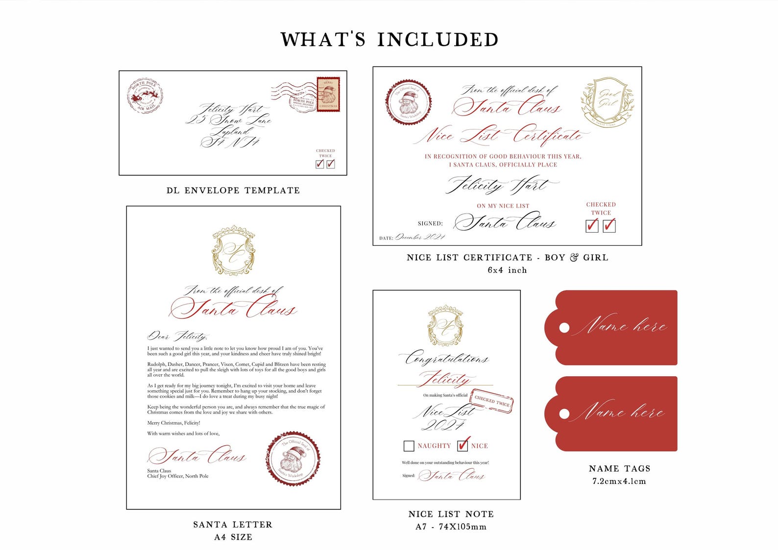 Editable Letter From Santa, Nice List Certificate, Christmas Santa ...