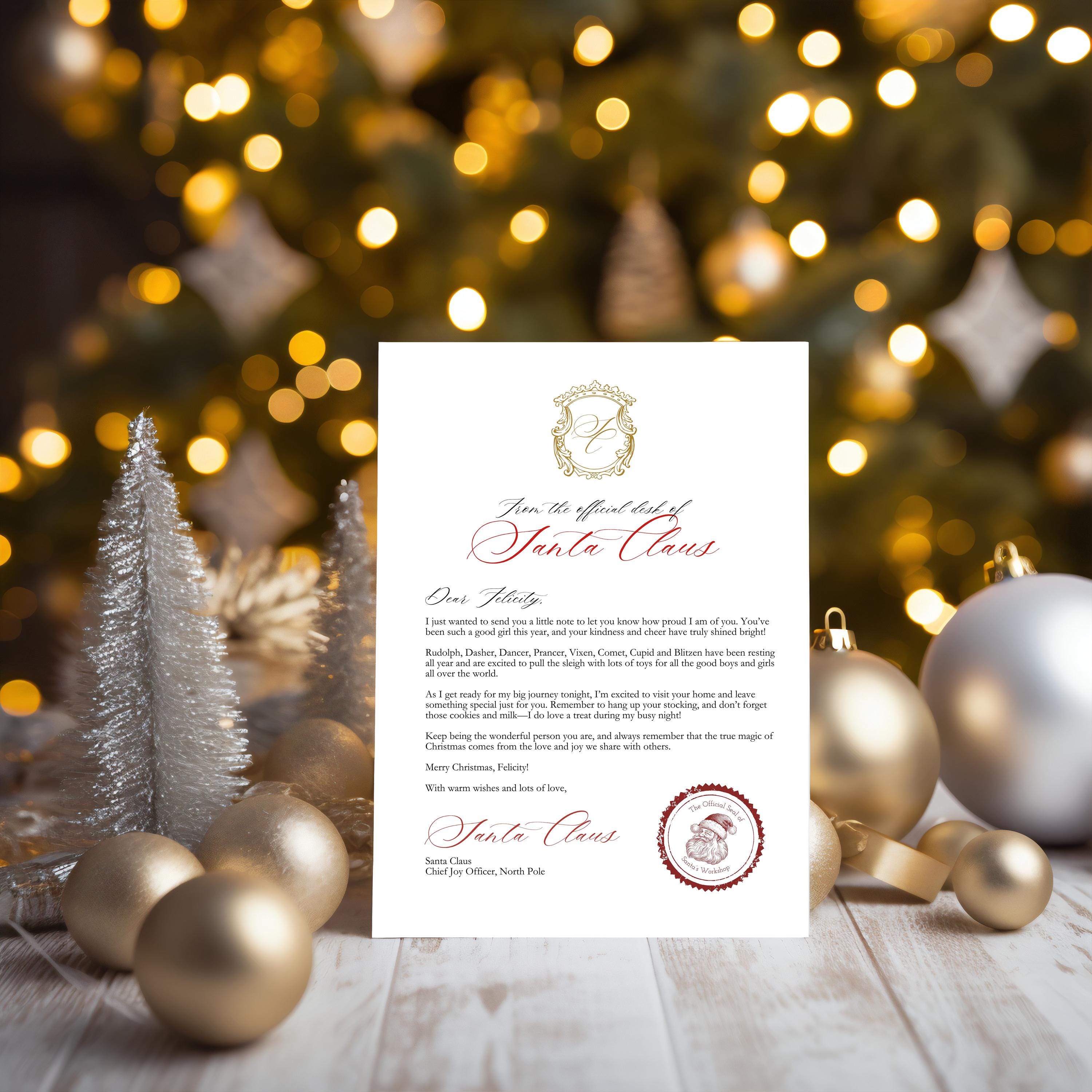 Editable Letter From Santa, Nice List Certificate, Christmas Santa ...
