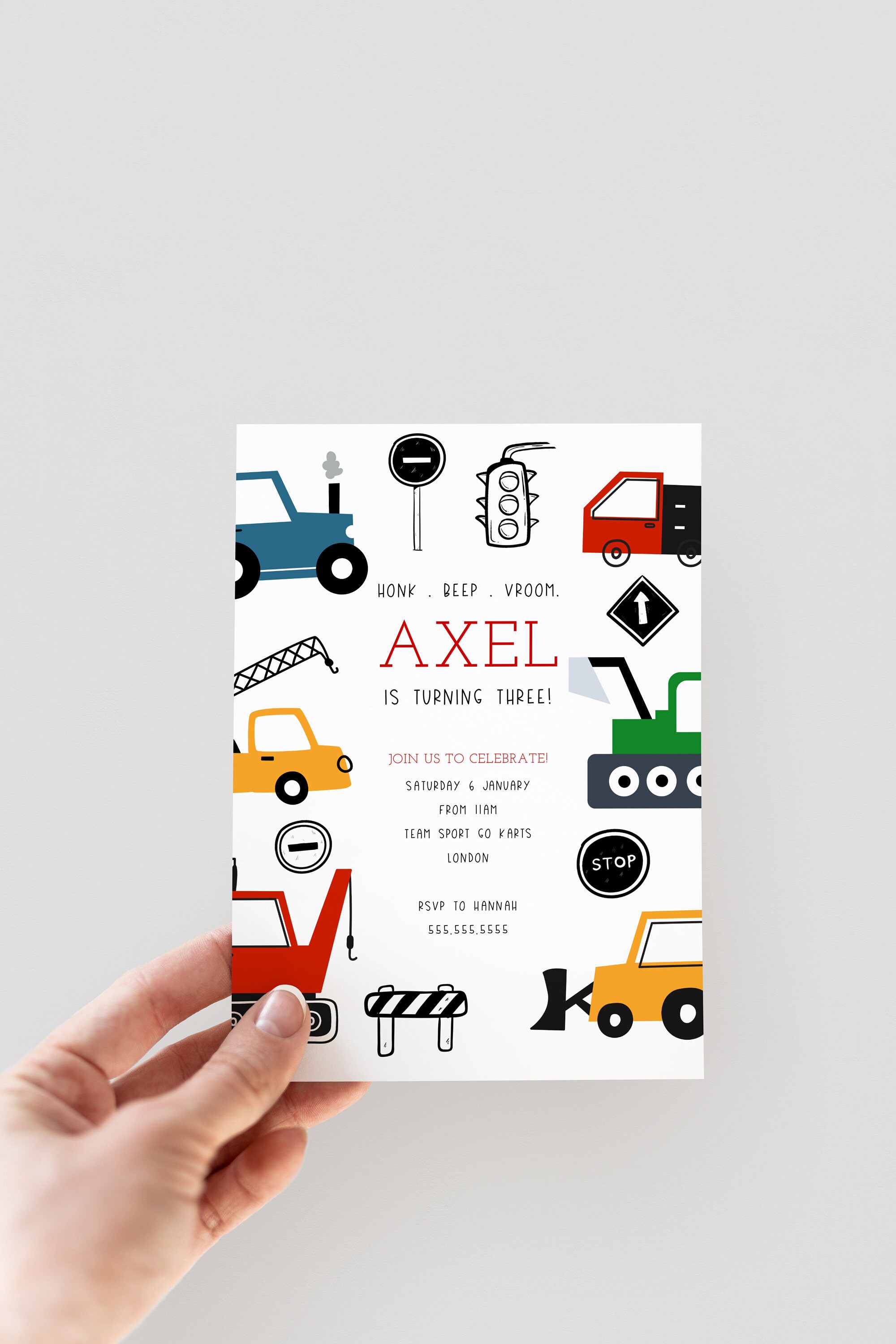 Editable Transportation Birthday Invitation Template, Transportation ...
