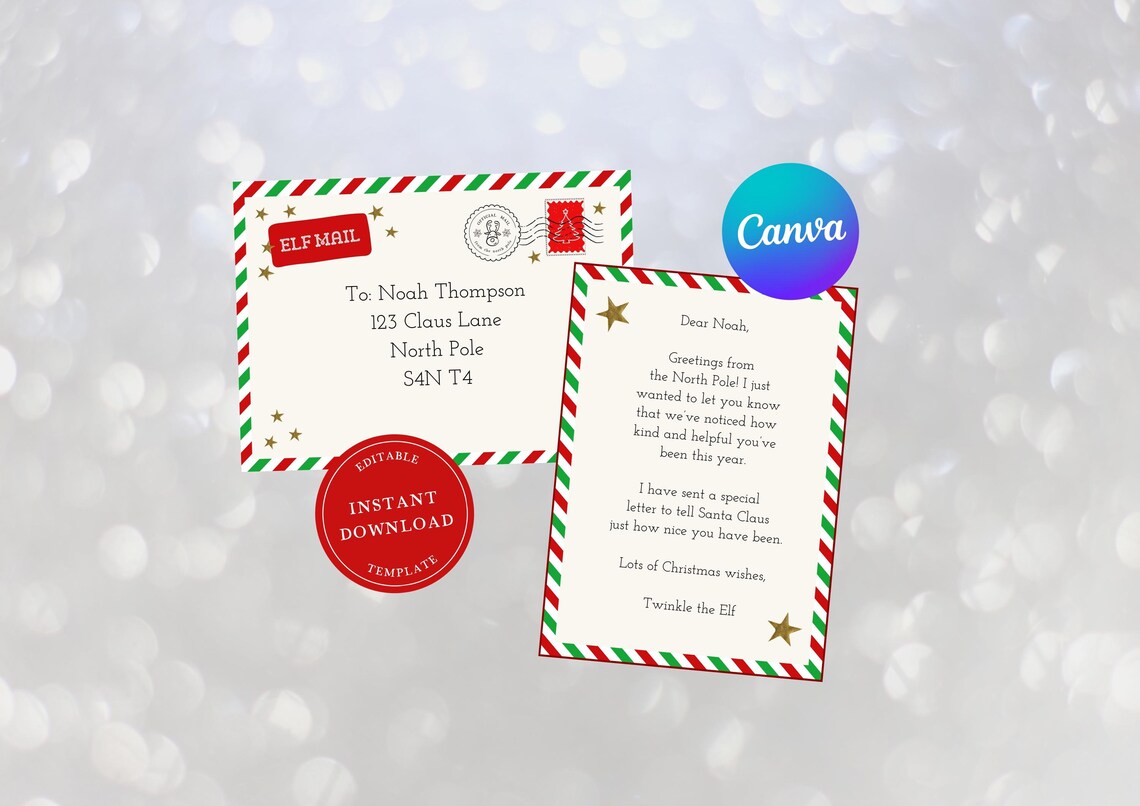 Printable Mini Elf Letter With Envelope, Elf Printable, Letter From Elf ...