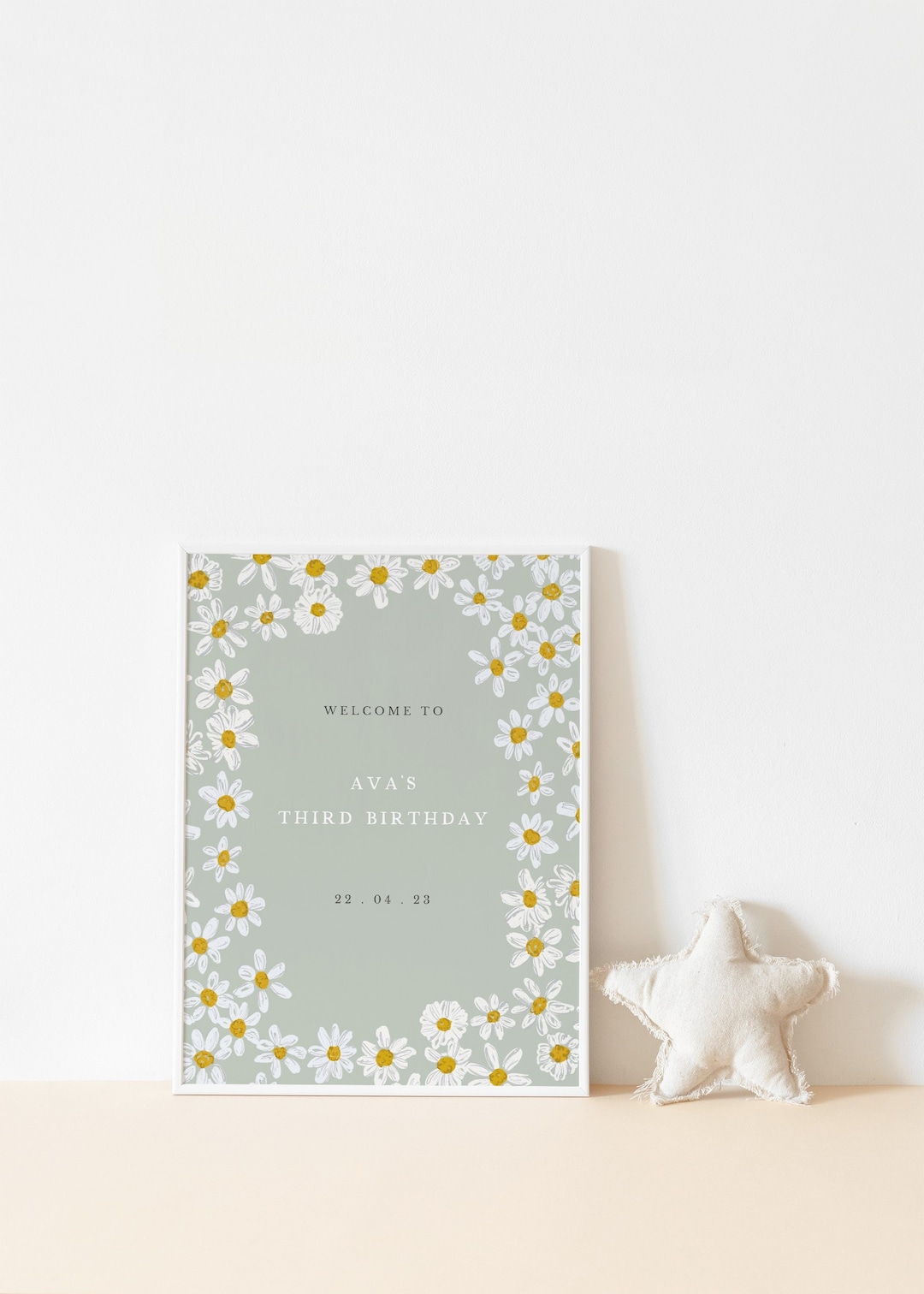 Daisy Welcome Sign Template, Daisy Welcome Sign, Daisy Birthday ...