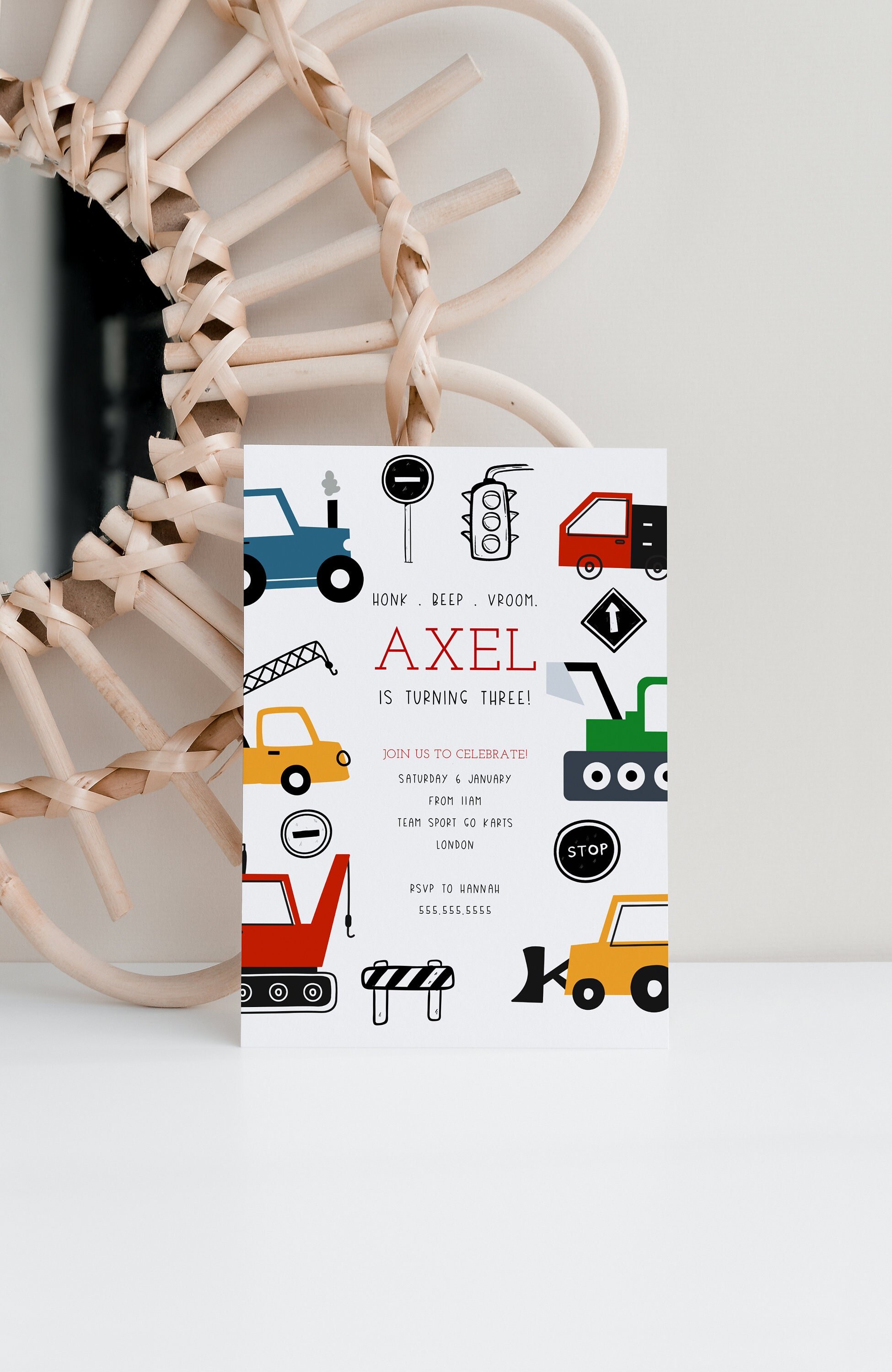 Editable Transportation Birthday Invitation Template, Transportation ...