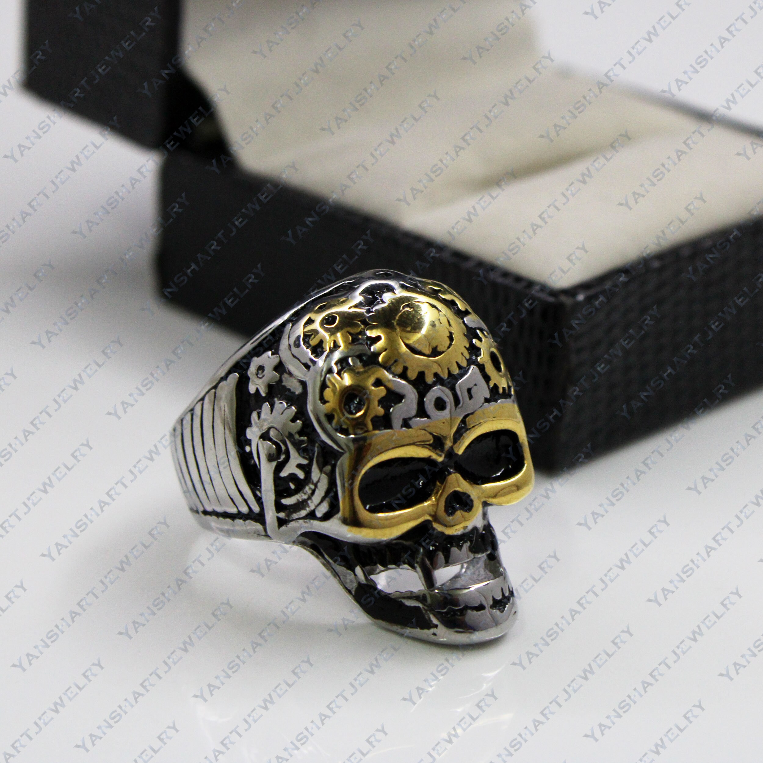 Skull Ring Vintage Silver Men's Ring Solid 925 Sterling | Etsy