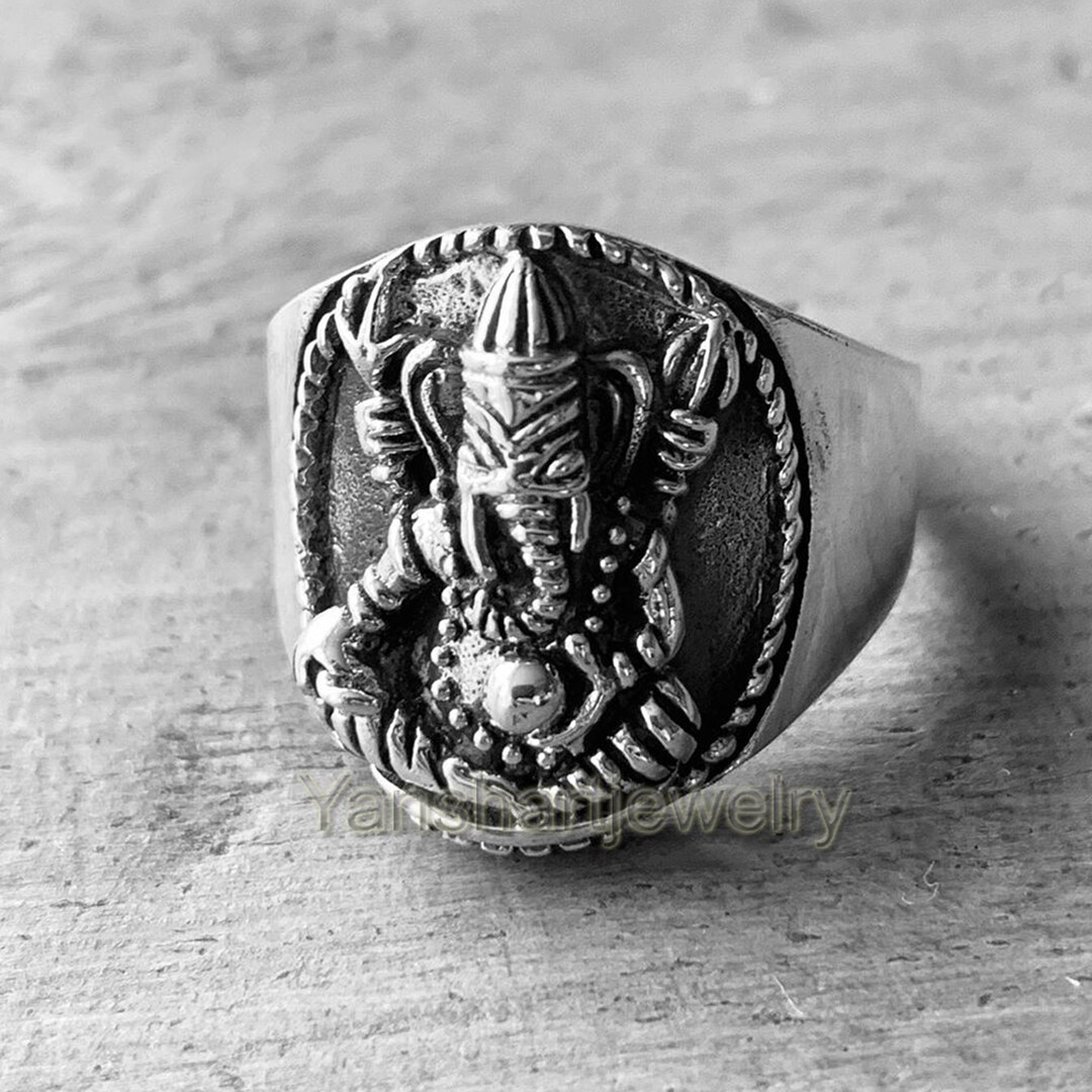 Lord Ganesha Ring-ganesha Ring-925 Solid Silver Ring-hindu God Ring ...
