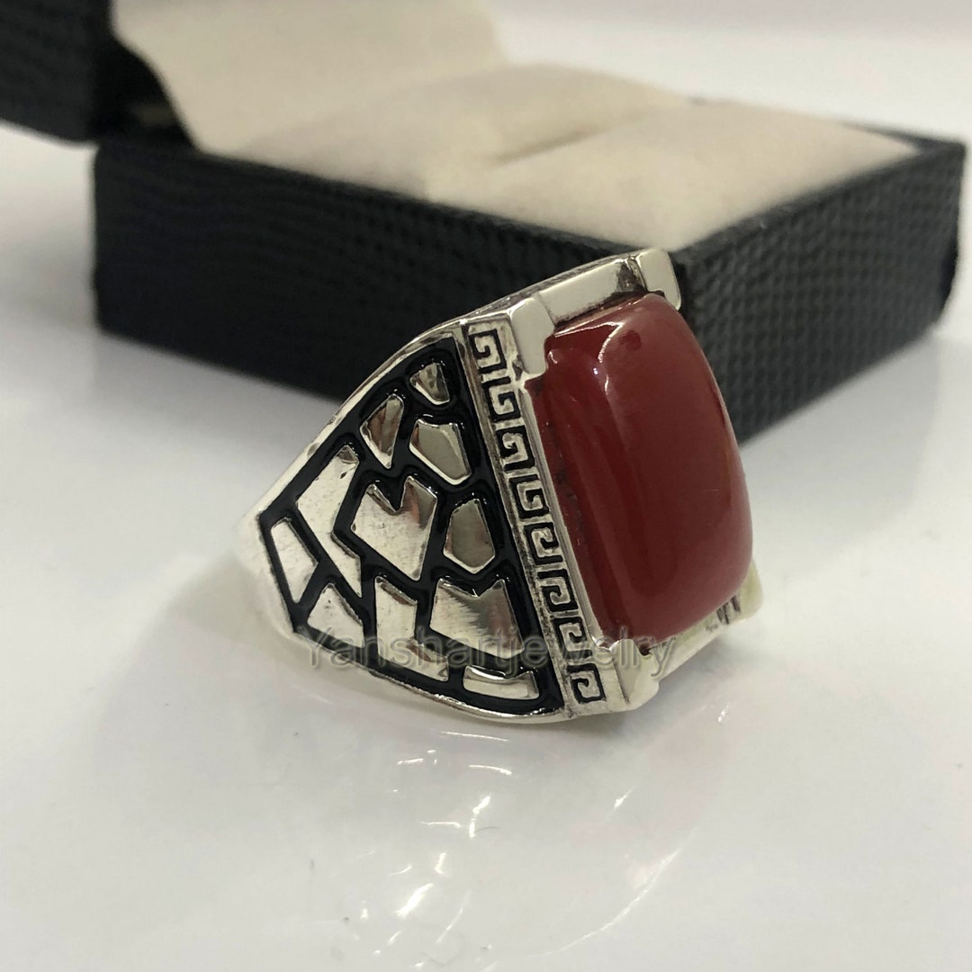 Karneol-Ring Rechteck Karneol-Ring Karneol Schmuck schöne - Etsy.de