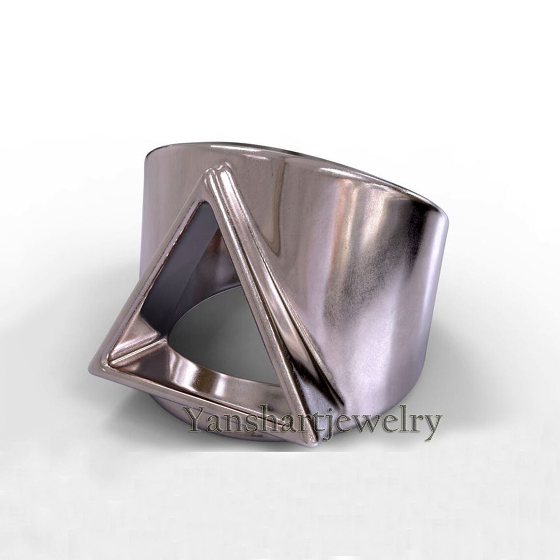 Triangle Ring Solid 925 Sterling Silver Ring Triangular Band - Etsy