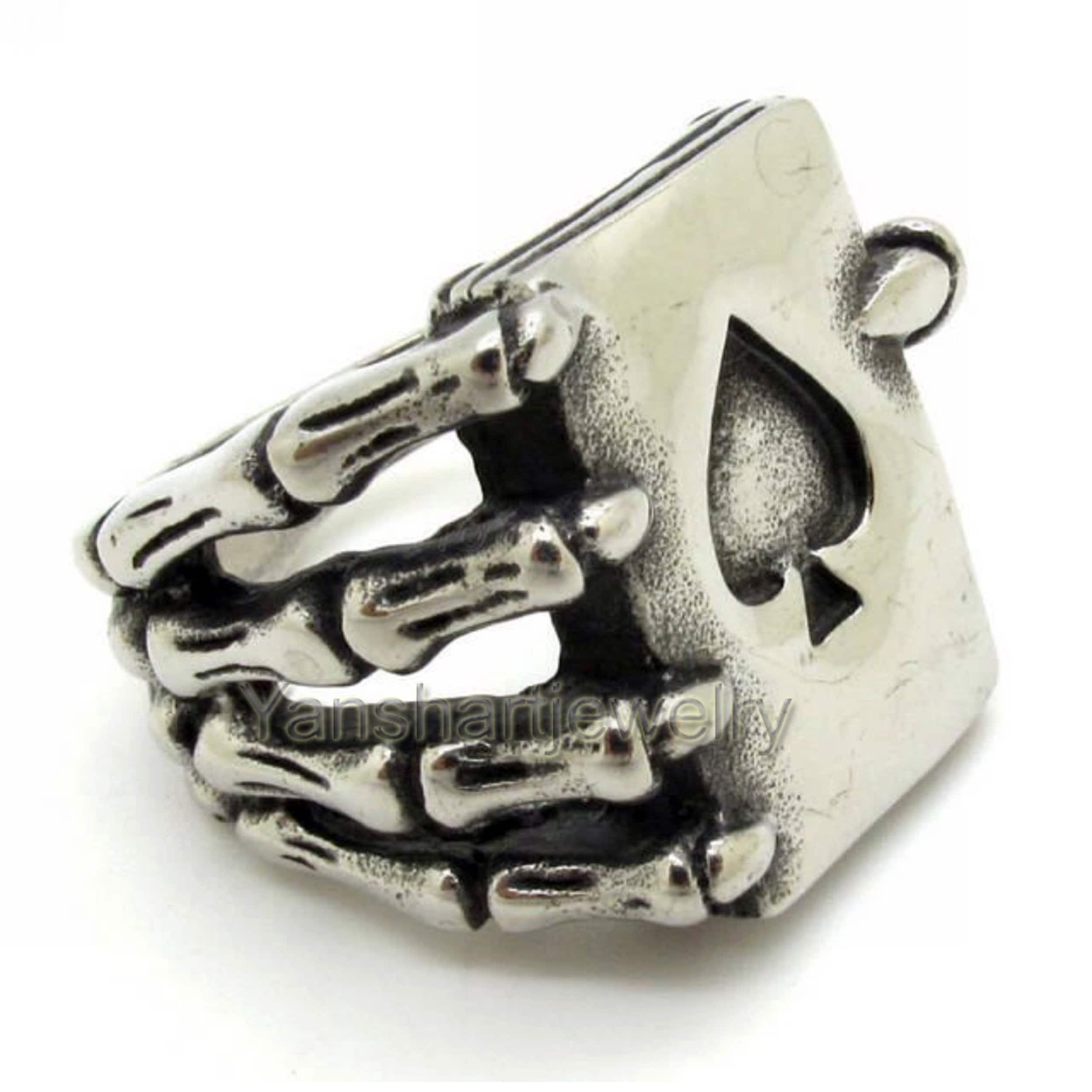 Ace of Spades Ring Sterling Silver Ring Handmade Ace of | Etsy