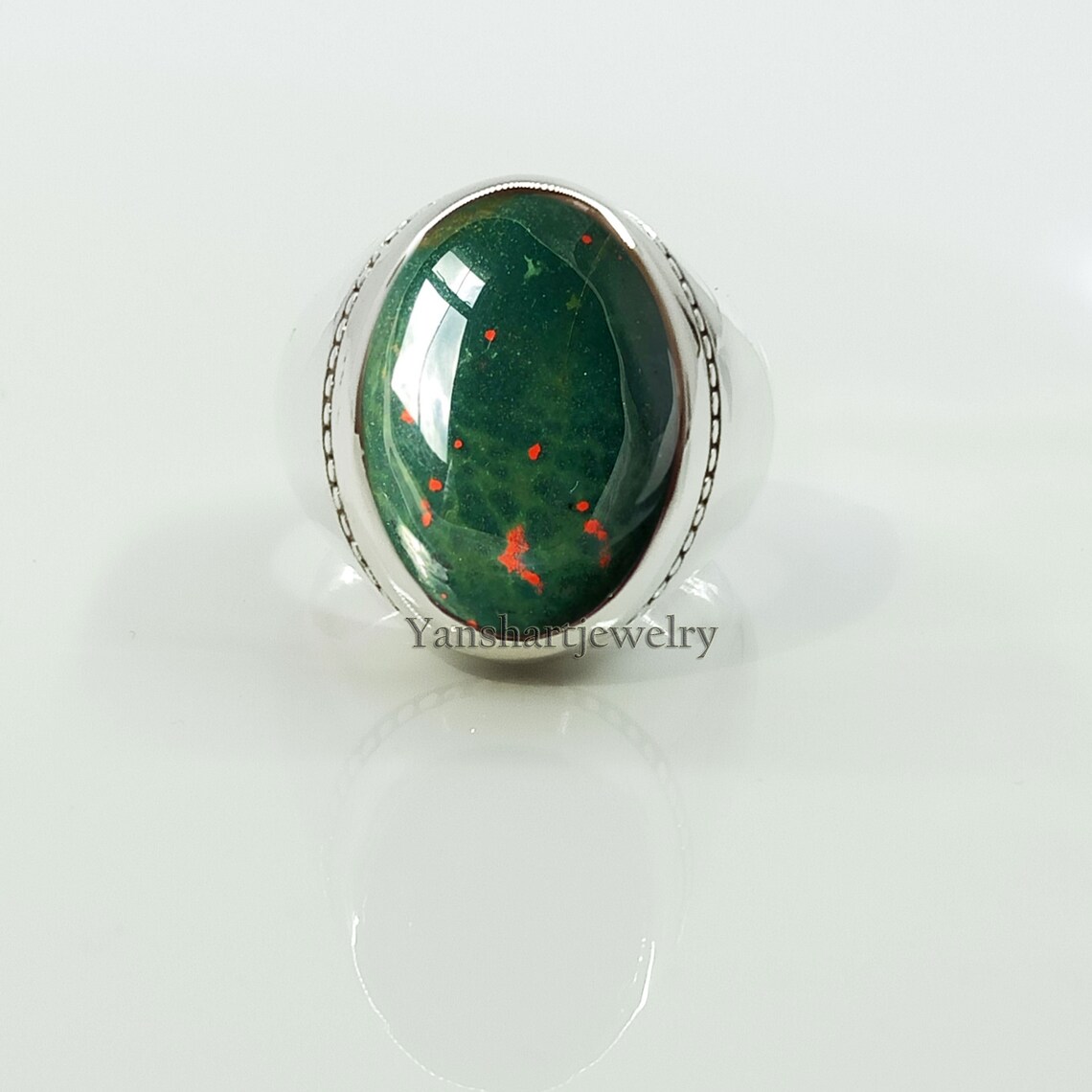 Bloodstone Ring Men Bloodstone Ring 925 Sterling Silver - Etsy