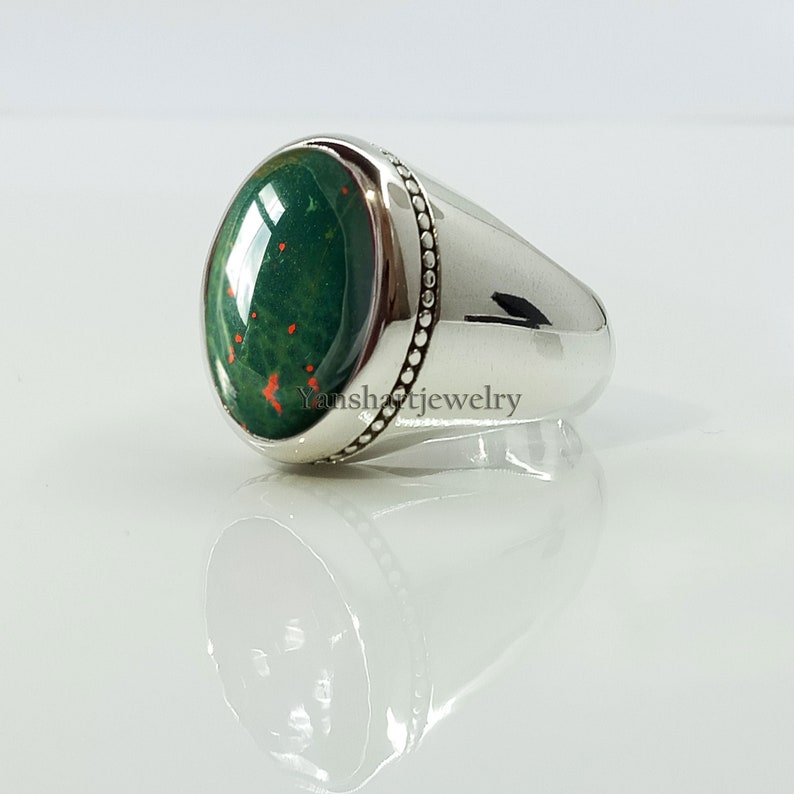 Bloodstone Ring Men Bloodstone Ring 925 Sterling Silver - Etsy