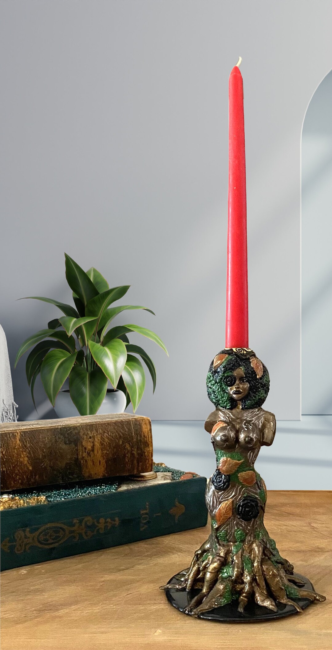 Handmade Lady Candle Holder , African American Hand Painted Bust ...