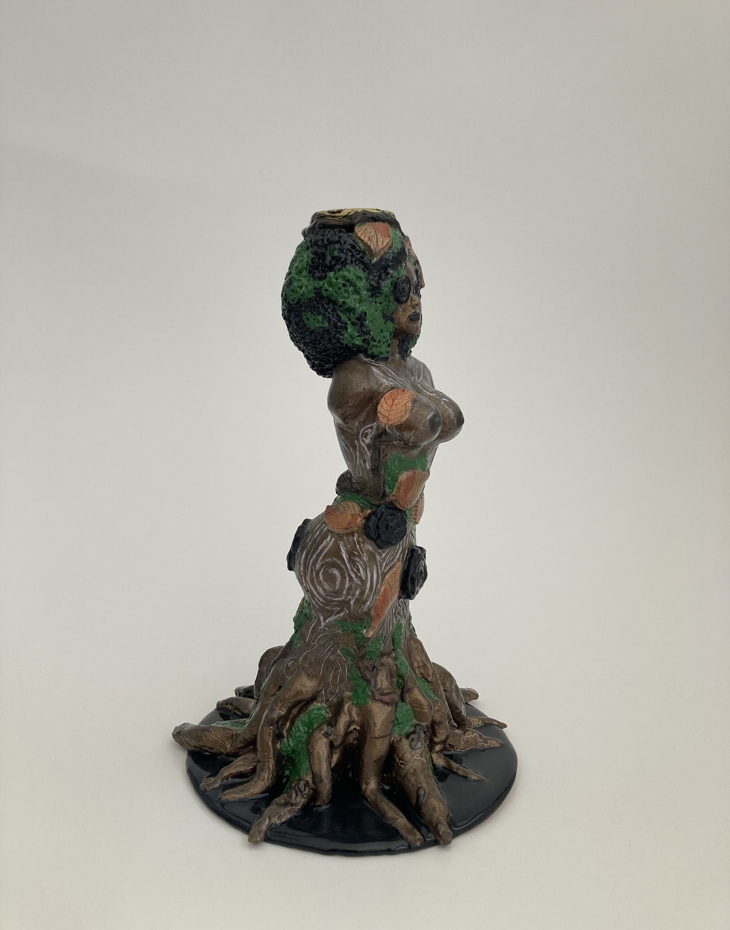 Handmade Lady Candle Holder , African American Hand Painted Bust ...