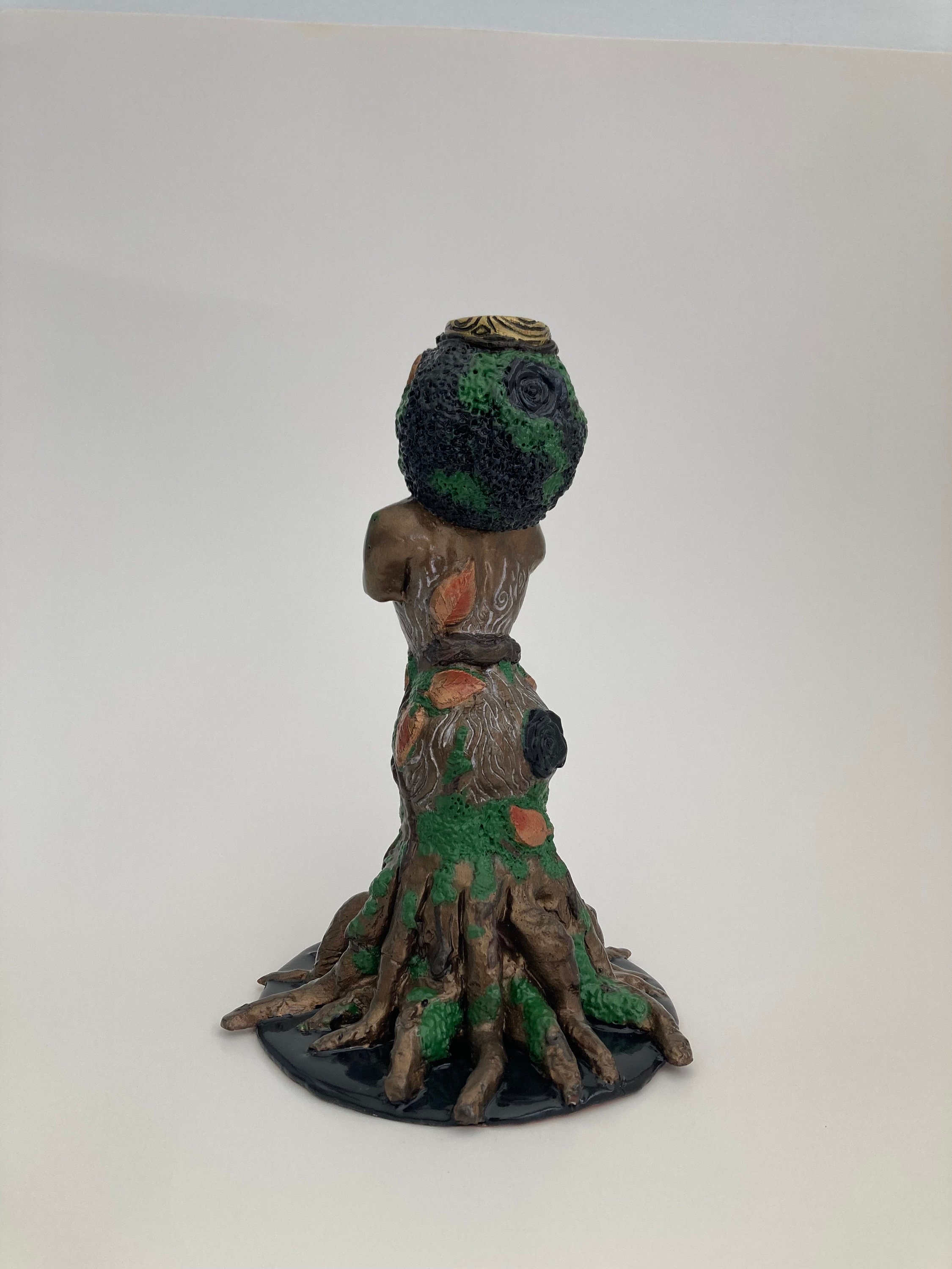 Handmade Lady Candle Holder , African American Hand Painted Bust ...