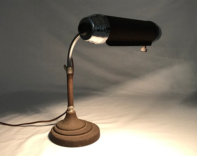Antique Circa 1940's Art Deco Bullet Gooseneck Desk Lamp Vintage Mid ...