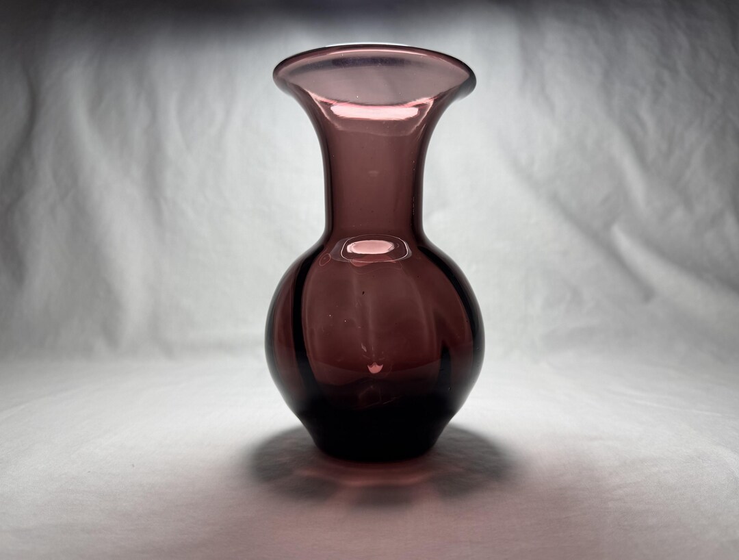 Vintage Blenko Amethyst Glass Vase: MCM Hand Blown Bud Vase, 7" - Etsy