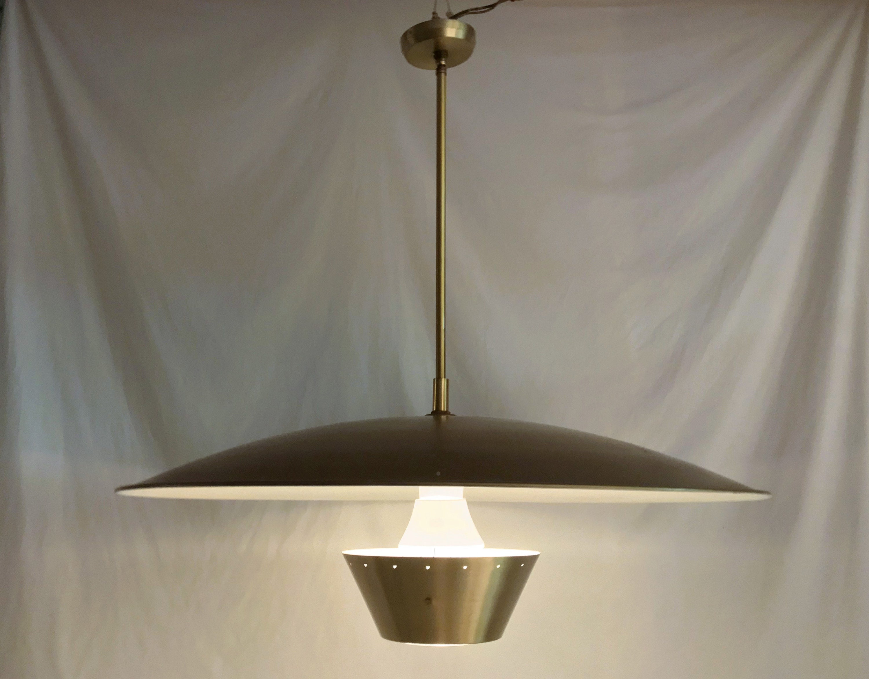 XL 1950s Mid Century Modern Lightolier UFO Chandelier Vintage Atomic ...
