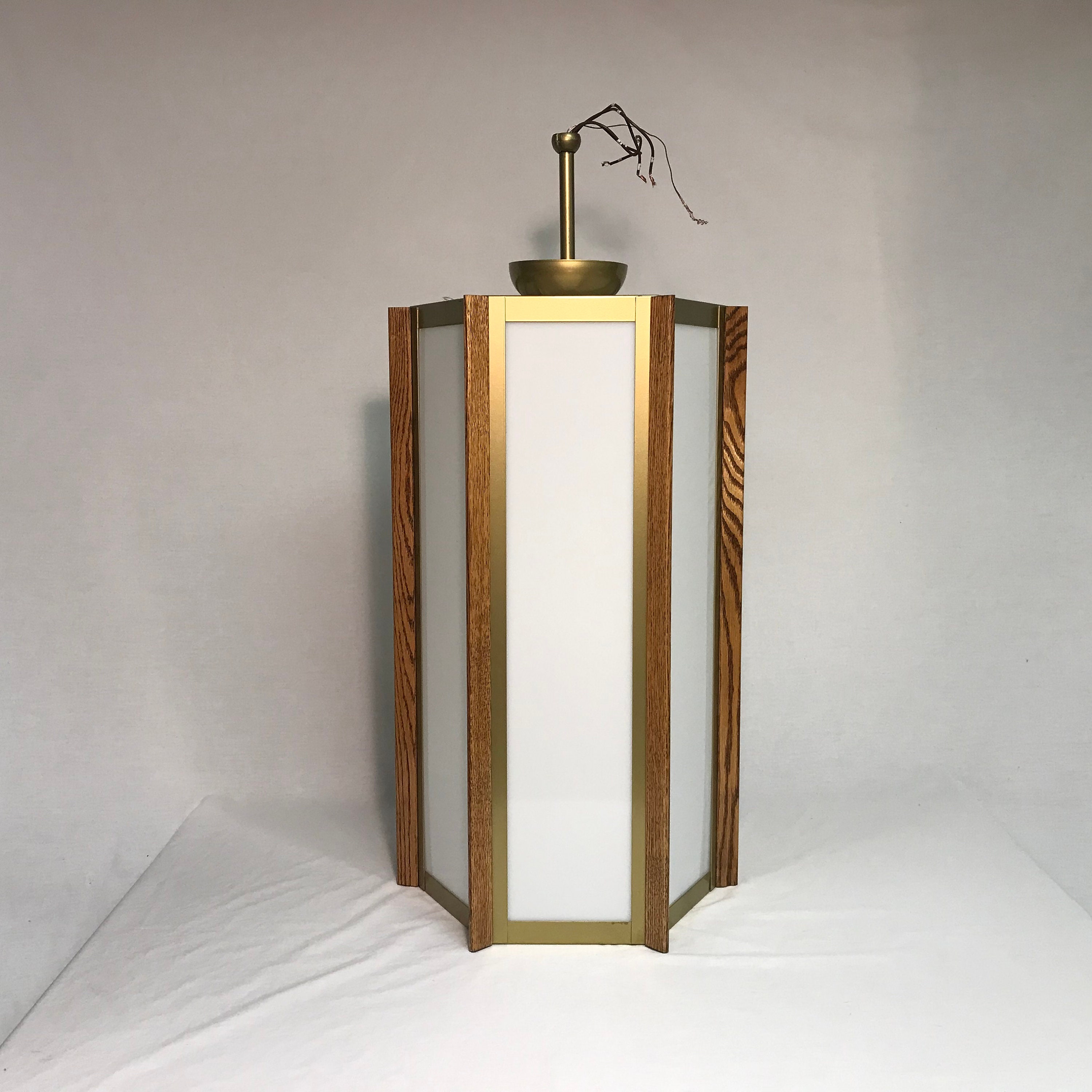 Retro Gothic Church Pendant Light Fixtures Faux Stained Slag Glass MCM ...