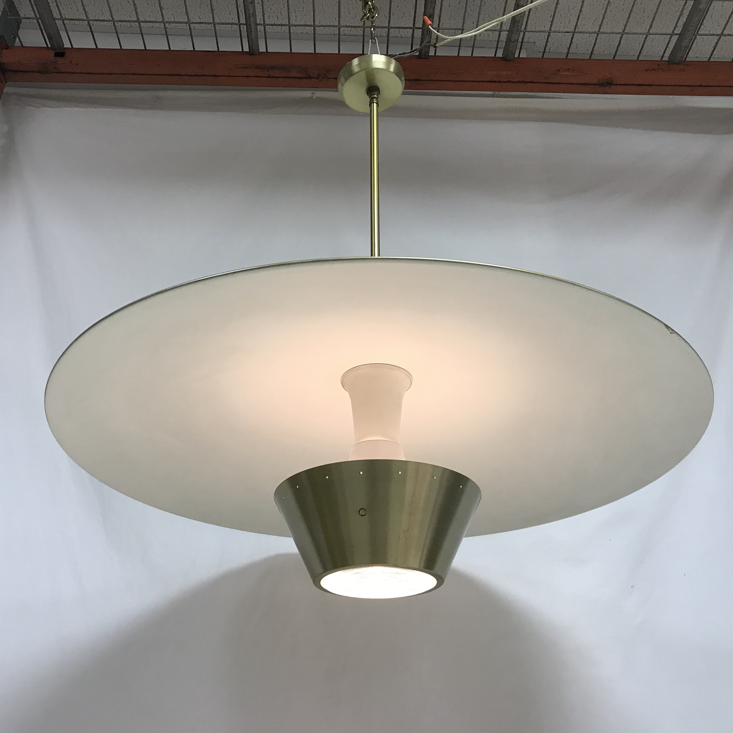 XL 1950s Mid Century Modern Lightolier UFO Chandelier Vintage Atomic ...