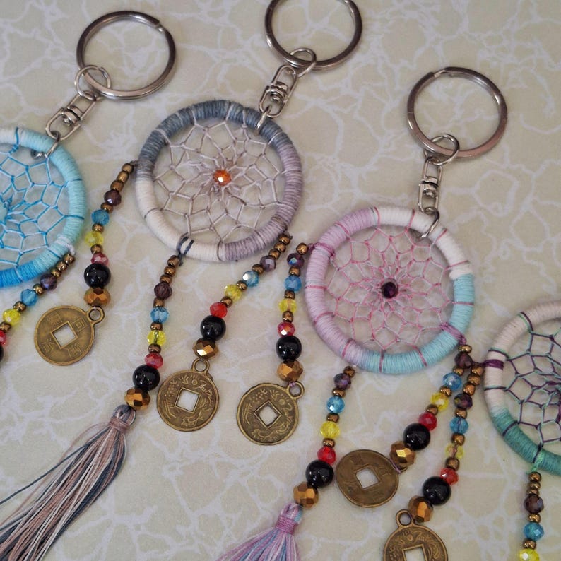 Keychain Dreamcatcher Autentic From Bali With Traditional Coins Set 4 ...