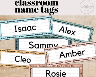 Pastel Rainbow Classroom Desk Name Tags - Etsy