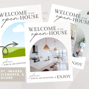 Real Estate Open House Welcome Sign, Printable Open House Flyer, Open ...