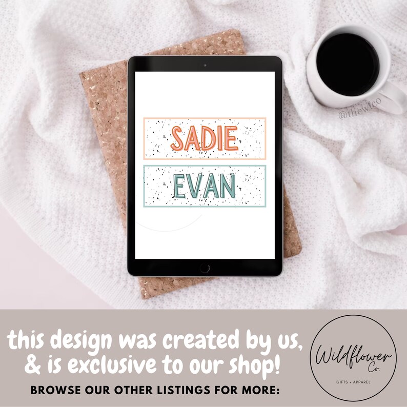 Spotted Printable Classroom Name Tags, Modern Elementary School Decor ...