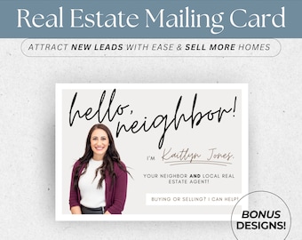 Real Estate Marketing, Hello Neighbor Postcard, Real Estate Postcard ...