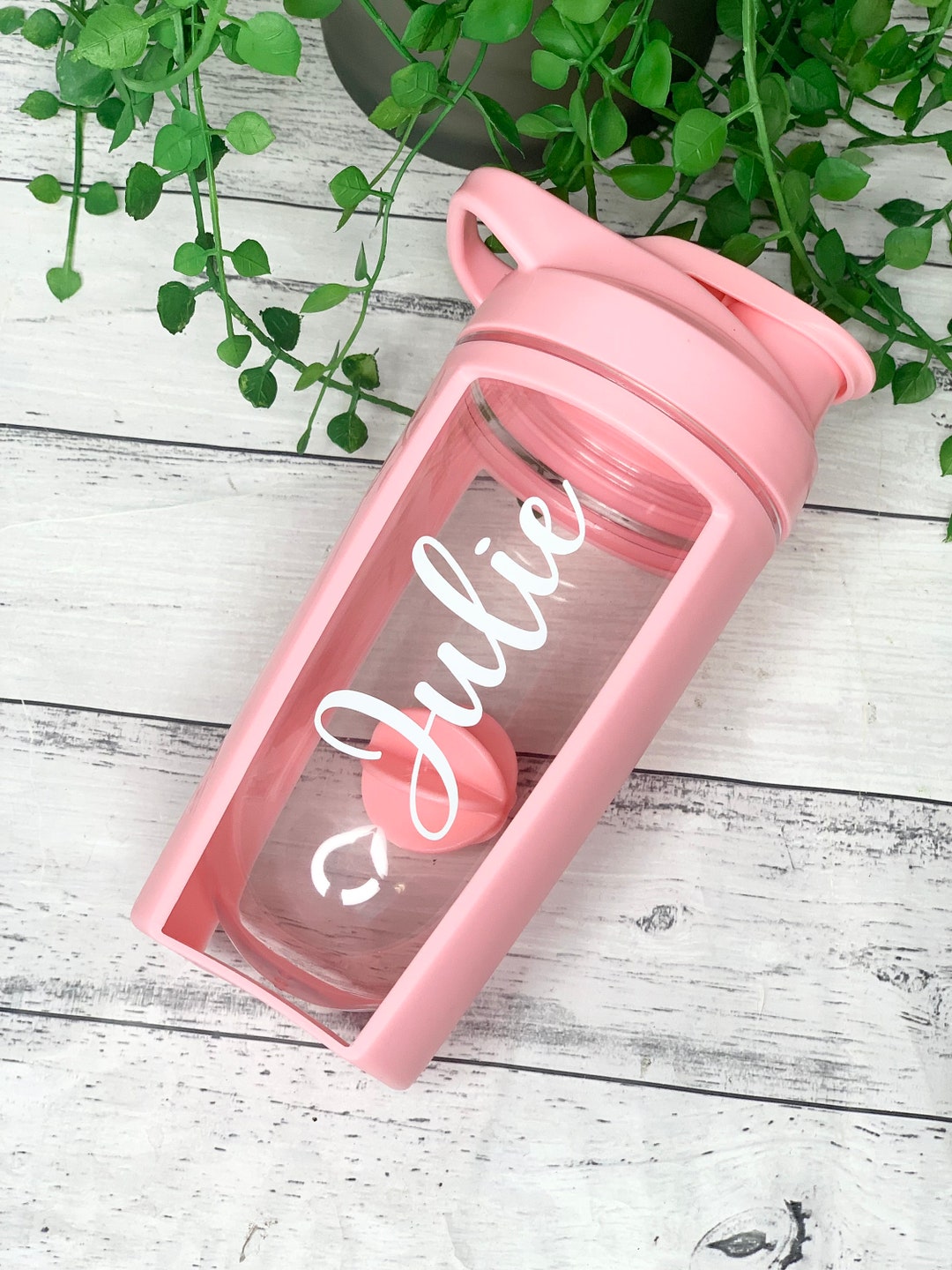 Personalised Pink 600ml Shaker Bottle Protein Sport Fitness With Shaker ...